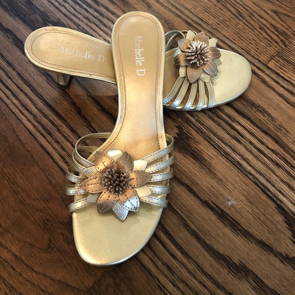 Michelle D | Shoes | Michelle D Gold Heeled Sandal | Poshmark
